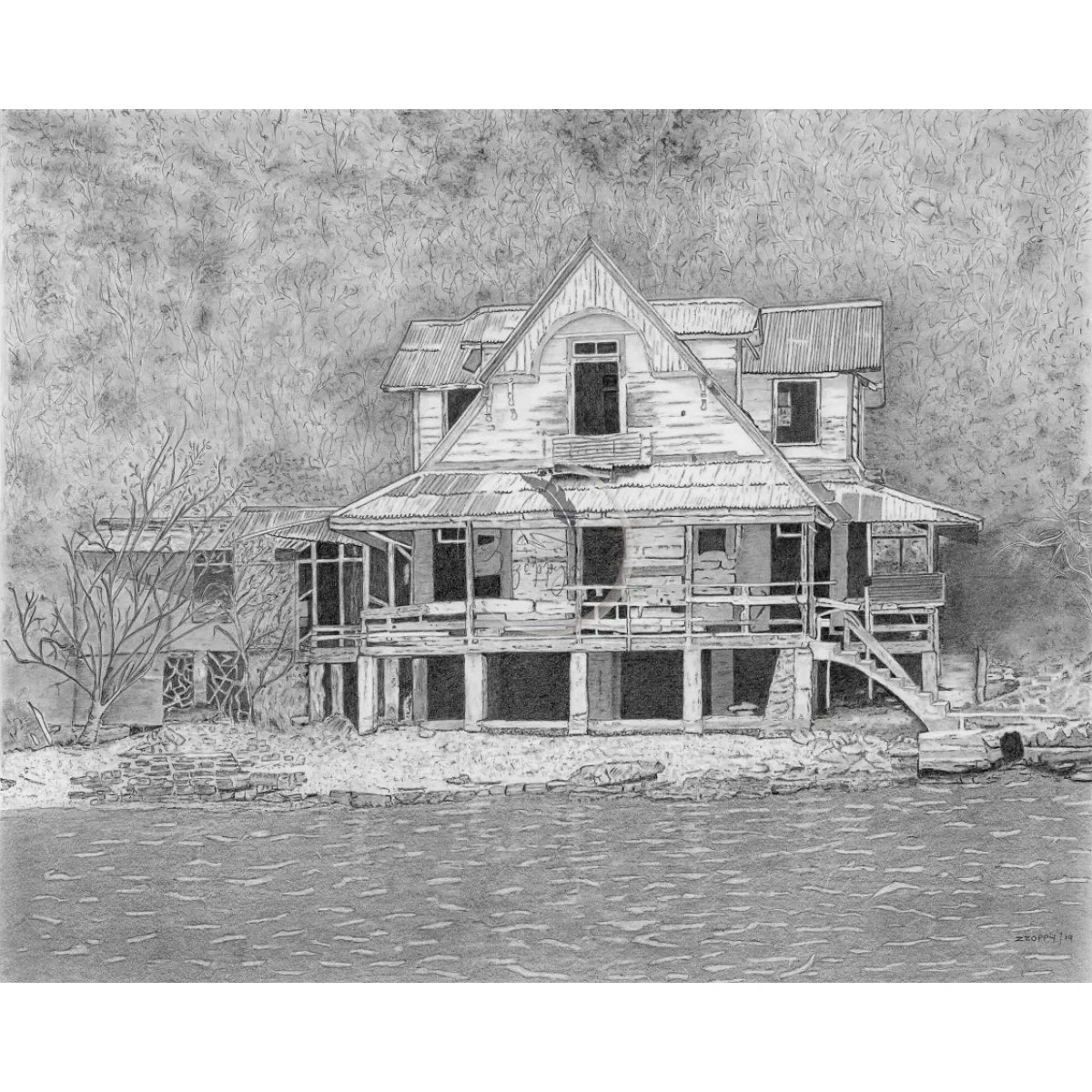 Doctor's Quarters, Chacachacare by Zzoppyart | Our Caribbean Art